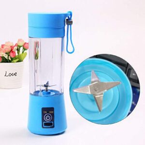 Portable Blender for Shakes and Smoothies, 380ml USB Rechargeable Personal Blender, Powerful Mini Juice Blender with 4 Blades Ice Tray for Travel Sports Kitchen【Ship from US】