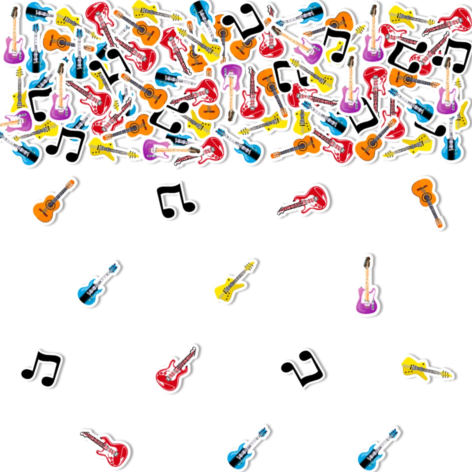 Fangleland 200Pcs Music Guitar Theme Confetti, Rock and Roll Table Scatters for Rock Star Karaoke Hippie Birthday Baby Bridal Shower Bachelorette Party, Funky Music Studio Room Decor Supplies