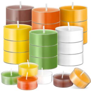 conelist 24 pack colored scented tealight candles bulk small mini fragrance tea lights in clear cups colored tea warmer candles aromatherapy relaxing mini candles (fall color)