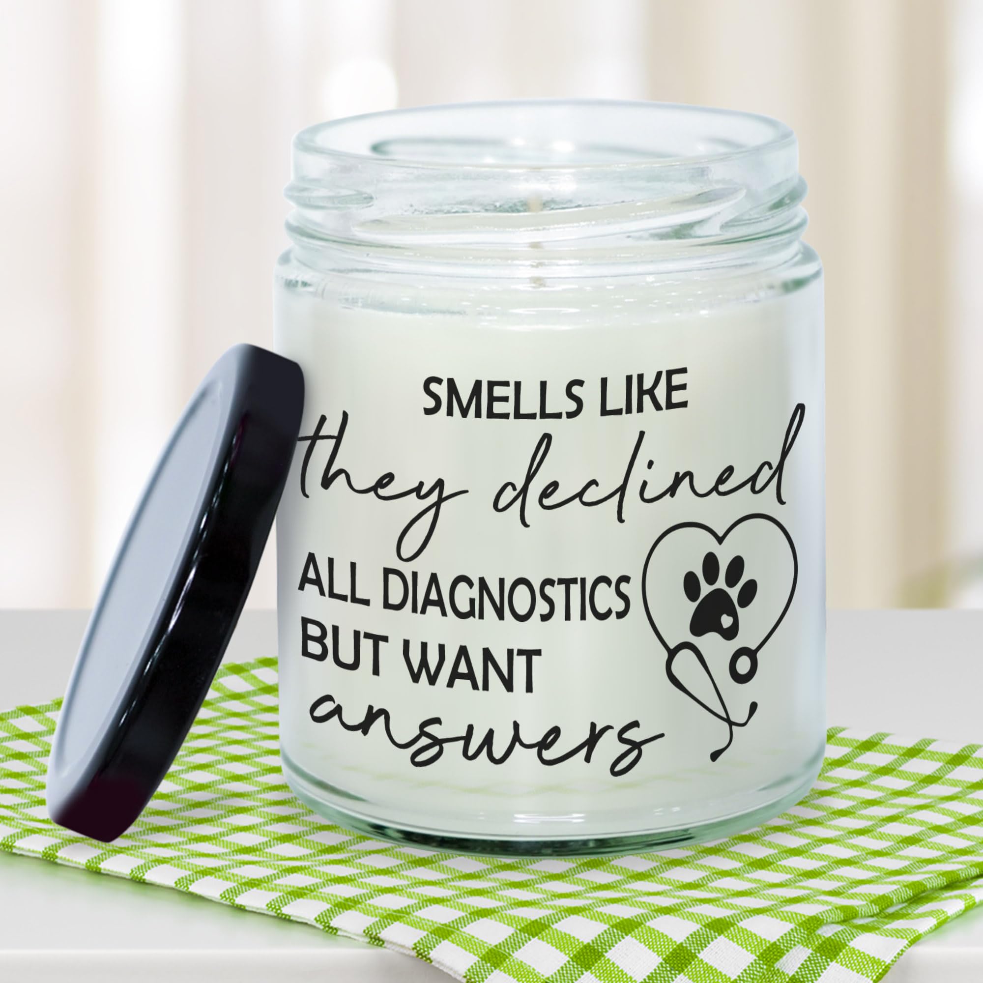 MEDROC Funny Veterinary Medicine Gifts - 9oz Vanilla Candle, Vet Gifts for Women Men, Vet Tech Week Gifts for Technician Veterinarian Assistant Receptionist Animals Care Doctor Gift Bulk