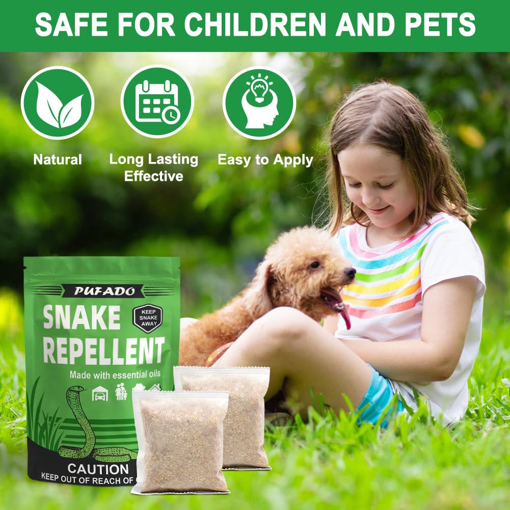 HKZUAZA Snake Repellent for Yard Powerful, Snake Away Repellent for Outdoors, Snakes Repellents Indoor Pet Safe, Yard Snake Out Repellant Effectively, Snake Deterrent for Garden and Home-8 Pouches