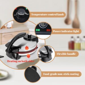 Roti Maker Machine Electric Tortilla press 10 Inch Stainless Steel Non-Stick Electric Tortilla Maker to make Indian style Chapati, Tortilla.