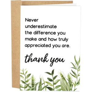 naixiwen employee thank you card, appreciation card for coworker boss staff, never underestimate the different you make...