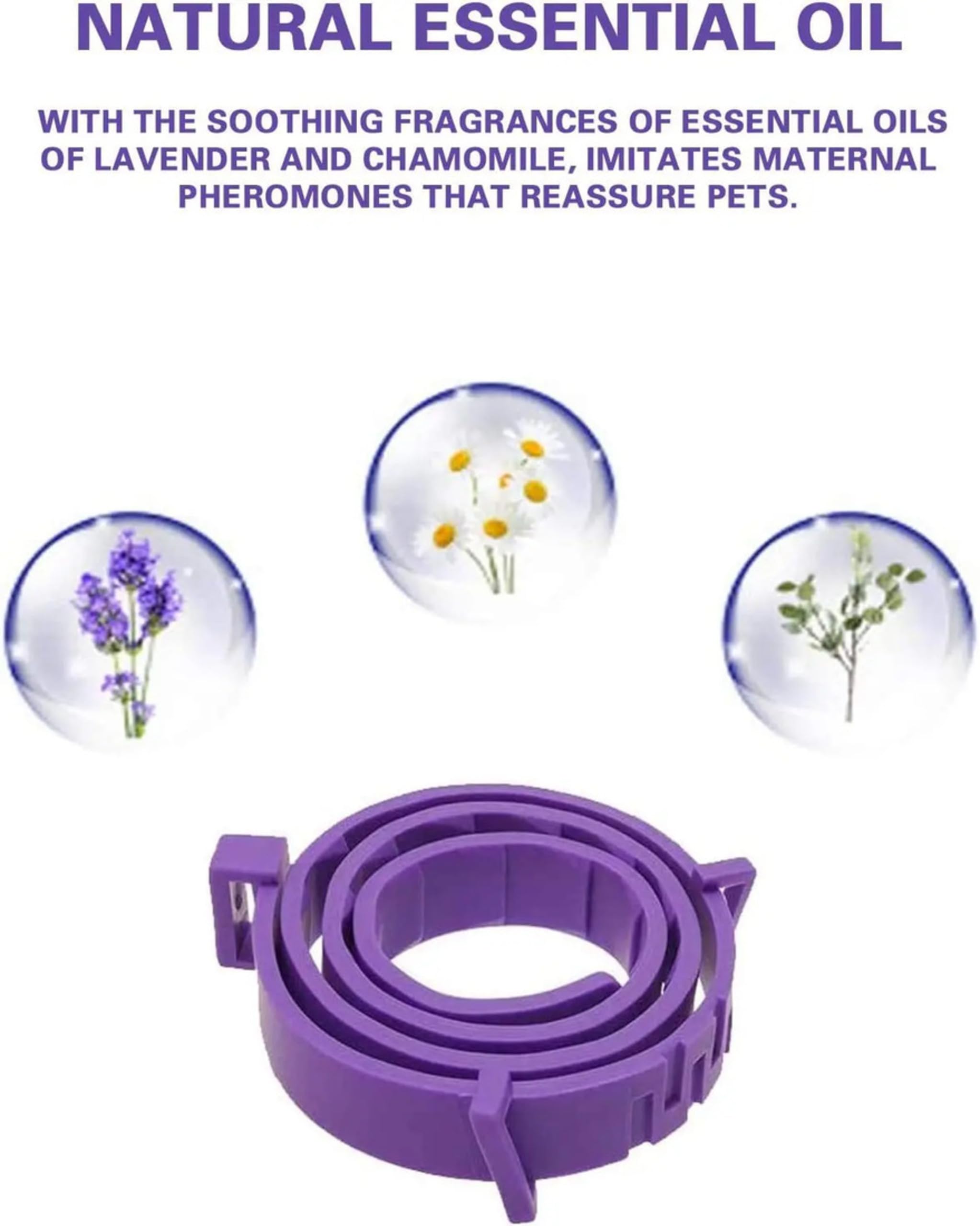 Calming Collar for Cats, 4 Pack (120 Days) with Fast-Acting Pheromones for Anxiety and Stress Relief, Provides Long-Lasting Comfort, Keeps Your Cat Calm and Relaxed, Lavender Aromatherapy