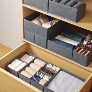 Frlanse 9PCS Drawer Organizer Clothes Underware Clothes Drawer Table Organizers Set Foldable Closet Organizers Storage Dividers For Sock, clothes, bra, scarves, jewelry