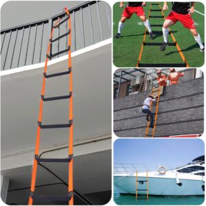 Fire Escape Ladder, 26.2 Feet Emergency Fire Ladder, 2-3 Story Homes Reusable Safety Rope Ladder for Window Balcony Tree House