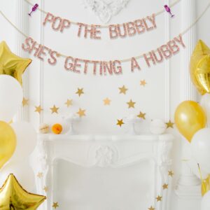 Ambishi Pop The Bubbly She's Getting A Hubby Banner, Bachelorette/Bridal Party Banner, Bachelorette Party Decorations