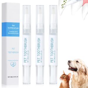 pet toothbrush pen,dog teeth cleaning pen,cat/dog tooth whitening & cleaning,natural plant substance-pet teeth repairing kit,dogs cats natural plants tartar remover tool （3pcs）