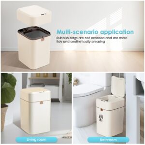 SMALLSHS 5 Gallon Automatic Trash Can, Touchless Motion Sensor Plastic Garbage Can with Lid, Self Sealing Auto Rubbish Can, Electric Garbage Cans for Kitchen, Bathroom, Bedroom, Office, Living Room