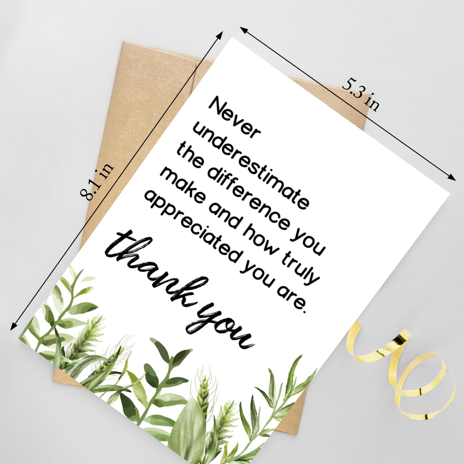 Naixiwen Employee Thank You Card, Appreciation Card for Coworker Boss Staff, Never Underestimate The Different You Make...