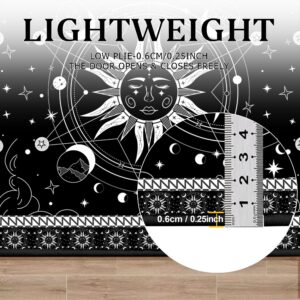 EDGZKO Sun and Moon Rug for Bedroom: 3x5 Moon Phase Rugs Boho Black and White Celestial Rug Witchy Area Rug for Dorm Living Room Kitchen Lunar Tarot Astrology Floor Mat Carpet