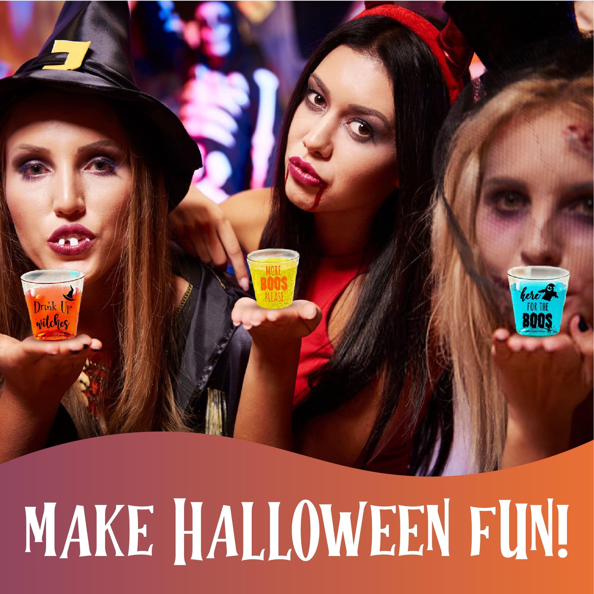 Your Dream Party Shop Halloween Shot Glasses 100 Pcs, Halloween Drinkware, 2 oz Horror Shot Glasses, Halloween Shot Cups, Halloween Drinking Decorations