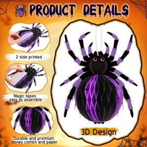 Containlol 9 Pieces Halloween Spider Decorations Halloween Tissue Spiders Honeycomb Spider Hanging Card Crafts for Home School Classroom Office Indoor Outdoor Halloween Decoration Supplies