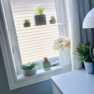 Elegant and Sophisticated Floating Window Shelf (29.5", Double Shelf) - Crystal Clear Recessed Durable Strong Acrylic Trinket, Plants and Succulents Indoor Collection Display Stand Trendy Modern