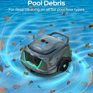 WYBOT Robotic Pool Cleaner with 2.5H Fast Charging, Cycle Cleaning, Ideal for Flat-Bottomed Pools