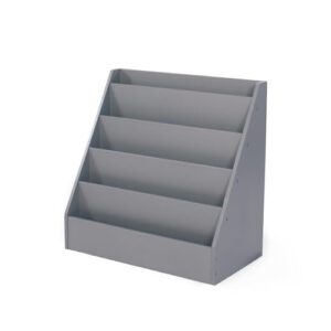 humble crew camden, grey children's wooden bookcase storage rack with 5 tiers