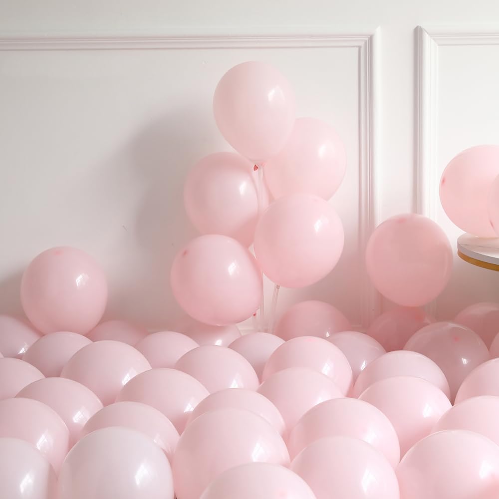 Pink Balloon Arch Kit 144PCS Pink and White Balloon Garland with Bowtie Long Balloon for Pastel Pink Bow Princess Bridal Shower Engagement Bachelorette Birthday Party Decorations