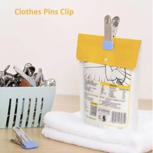 Clothes Pins for Hanging Clothes, 20 Pack Heavy Duty Stainless Steel Clothespins for Laundry Clothes Line, Multipurpose Metal Clothing Pins Clips for Clothes, Socks, Towel, Snack, Photo (20 Packs)