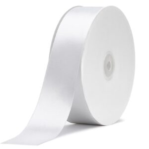 1.5 inch x 100yds satin ribbon solid fabric ribbons roll for gift wrapping,floral,balloons,craft sewing,valentine's day,wedding,birthday party decoration(white)