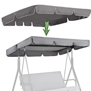 LZBMIEF Swing Canopy Replacement, Swing Chair 2/3 Seater Canopy Cover Waterproof Porch Garden Hammock Top Cover for Outdoor Patio Garden Furniture Swing Chair (Coffee, 76.7"x49.2"x5.9")