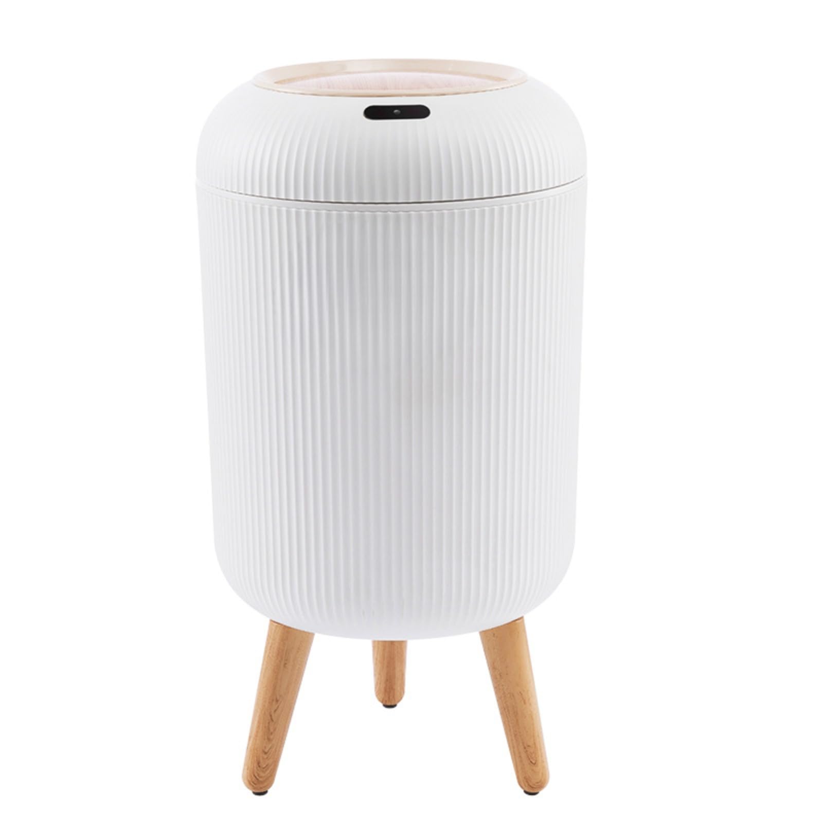 Smart Sensor Wastebasket, Convenient and Hygienic Easy to Use, Technology Sensor Waterproof Wastebasket Plastic Wastebasket for Kitchen, Bathroom, Bedroom, Living Room, Office and Outdoor (White)