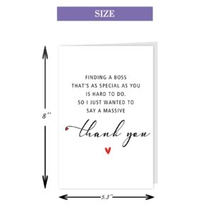 Unique Thank You Boss Day Cards for Boss Manager, National Bosses Day Gifts for Leader, Thank You Gifts Card for Men Women,Boss Appreciation Card for Boss