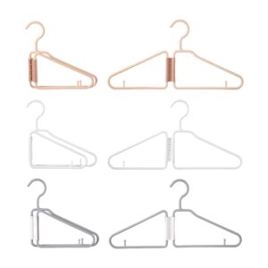 6 pcs portable foldable travel hangers - plastic foldable hangers with lightweight, and durable plastic hangers for coats, clothes, and travel - 2 white, 2 gray, 2 apricot