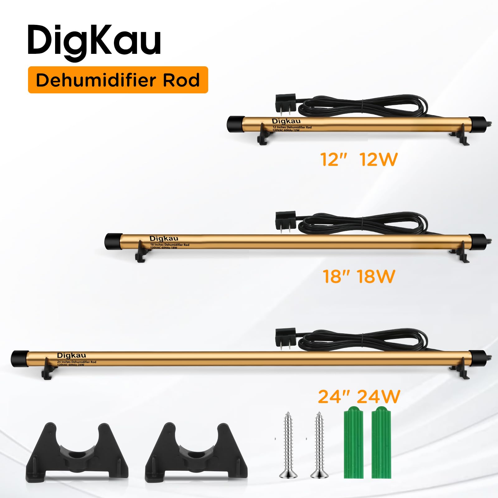 Gun Safe Dehumidifier Rod Golden Rod - High Power, Easy Installation Plug-in Dehumidifier, Superior Moisture, Keep Dry for Gun Safes,Cabinets, Closets (18 Inch)