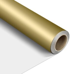 vispad dark gold gift wrapping paper 17 inches x 32.8 feet, solid color matte paper, perfect for wedding, birthday, christmas, valentine's day, baby shower