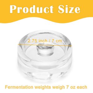 Nexboraque 9 Pack Glass Fermentation Weight, Easy Grip Fermenting Weights Canning Weights and Pickling Glass Weight for Wide Mouth Mason Jar, Clear