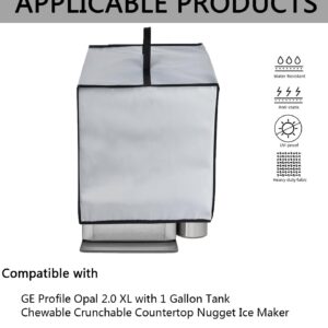 CouldyCasi Ice Machine Cover Heavy Duty Heat Resistant Waterproof, Nylon Fabric Ice Machine Dust Protective Cover Case for GE Profile Opal 2.0 XL with 1 Gallon Tank Countertop Ice Maker (Grey)