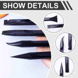 Domthent 9PCS Plastic Scraper Tool,Lottery Ticket Scratcher Tool,Multipurpose Label Scraper for Tight Spaces,Scratch Free Plastic Scraper for Remove Stickers, Food, Dirt, Labels, Oil Stains(Black) (9)