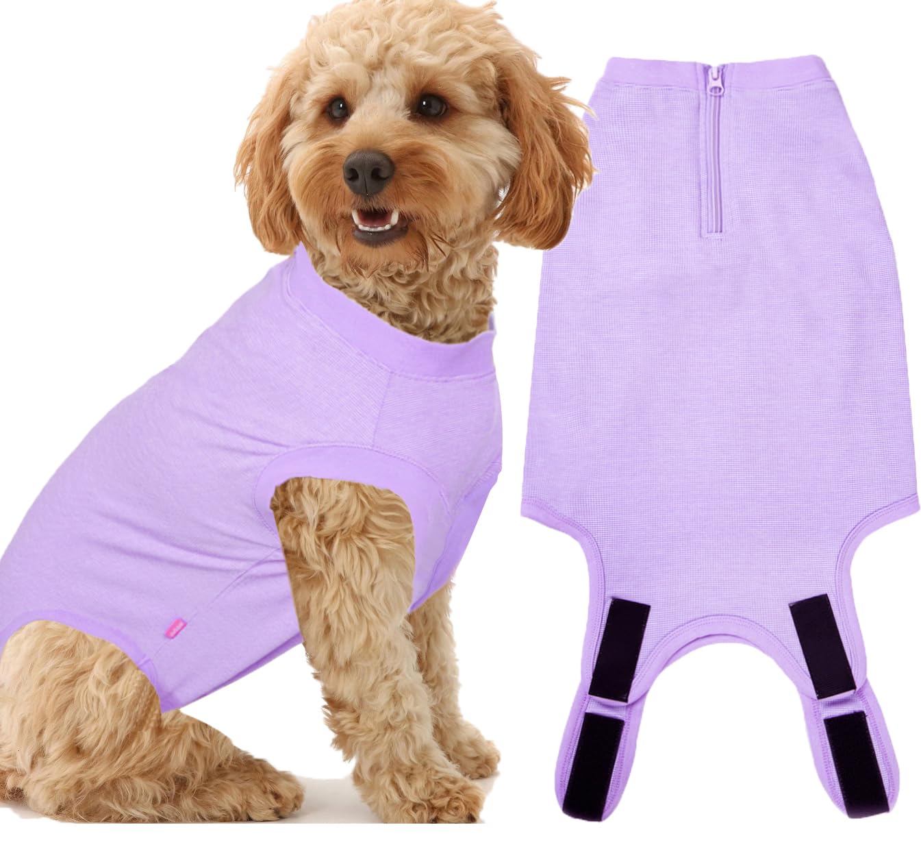 Wabdhaly Dog Surgery Recovery Suit for Small Female Spay,Anti Licking Dog Surgical Recovery Onesie,Fashion Striped Purple XSmall