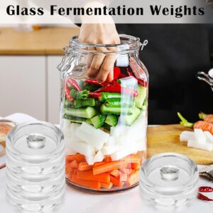 Nexboraque 9 Pack Glass Fermentation Weight, Easy Grip Fermenting Weights Canning Weights and Pickling Glass Weight for Wide Mouth Mason Jar, Clear