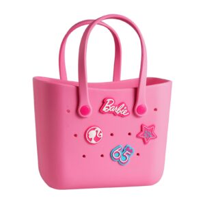 miniso barbie lunch bag for women lunch tote bag cute crocs design durable lunch bags for girls suitable size pink with handle cute bento bags barbie daylight shiny series