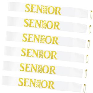 senior sash 2025 gold,white senior cheer sashes class of 2025 graduation celebration class competition sash party supplies 6 pack