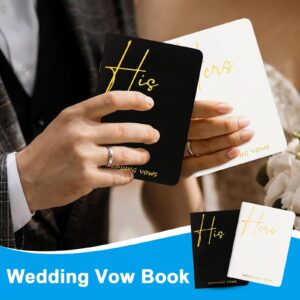 YIJIAGUO Vow Books His and Hers, Wedding Vow Books for Bride and Groom, Registry Ideas Essential for Engagement Gift Addition, Aniversaries, Couples Shower Keepsake, 5.5" X 4"- Black & White ﻿