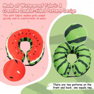 ipetstation Dog Cone Collar After Surgery,Waterproof Fabric Comfy Pillow,Dog Cone Alternative,Inflatable Dog Collars E Collar Elizabethan Collar for Dogs (Red-Green, M(Neck:9.84”-14.17”))