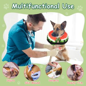 ipetstation Dog Cone Collar After Surgery,Waterproof Fabric Comfy Pillow,Dog Cone Alternative,Inflatable Dog Collars E Collar Elizabethan Collar for Dogs (Red-Green, M(Neck:9.84”-14.17”))