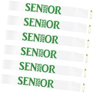 senior sash 2025 green,white senior cheer sashes class of 2025 graduation celebration class competition sash party supplies 6 pack