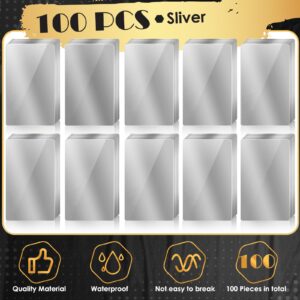 weparmeety 100 Pcs Sliver Metal Engraving Blanks Colorful Aluminum Sheet Laser Engraving Business Card Multipurpose Engraving DIY Gift Cards 86 x 54 x 0.21 mm