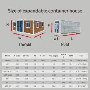 Portable Prefabricated Tiny Home 15x20ft, Mobile Expandable Plastic Prefab House 2 Bedrooms, Bathroom, Kitchen for Hotel, Booth, Office, Guard House, Shop, Villa, Warehouse, Workshop (with Restroom)