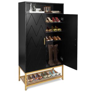 sulives shoe storage cabinet for entryway,shoe organizer rack cabinet storage,entryway shoe storage cabinet,narrow modern shoe cabinet for hallway,living room,black