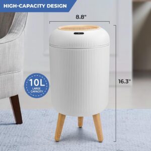 Smart Sensor Wastebasket, Convenient and Hygienic Easy to Use, Technology Sensor Waterproof Wastebasket Plastic Wastebasket for Kitchen, Bathroom, Bedroom, Living Room, Office and Outdoor (White)