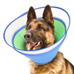 soft dog cone,dog cone after surgery,comfortable breathable dog cone collar,soft dog cones for dogs of all ages,protect pets from licking wounds,soft and comfortable, reduce anxiety(xl)