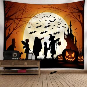 Lonfehaps 100 Pcs Bats Halloween Decoration Wall Stickers, 3D Halloween Bats Waterproof Wall Stickers 4 Size Black PVC Bat Wall Decal for Halloween Bathroom Home Decor Room Party Decor