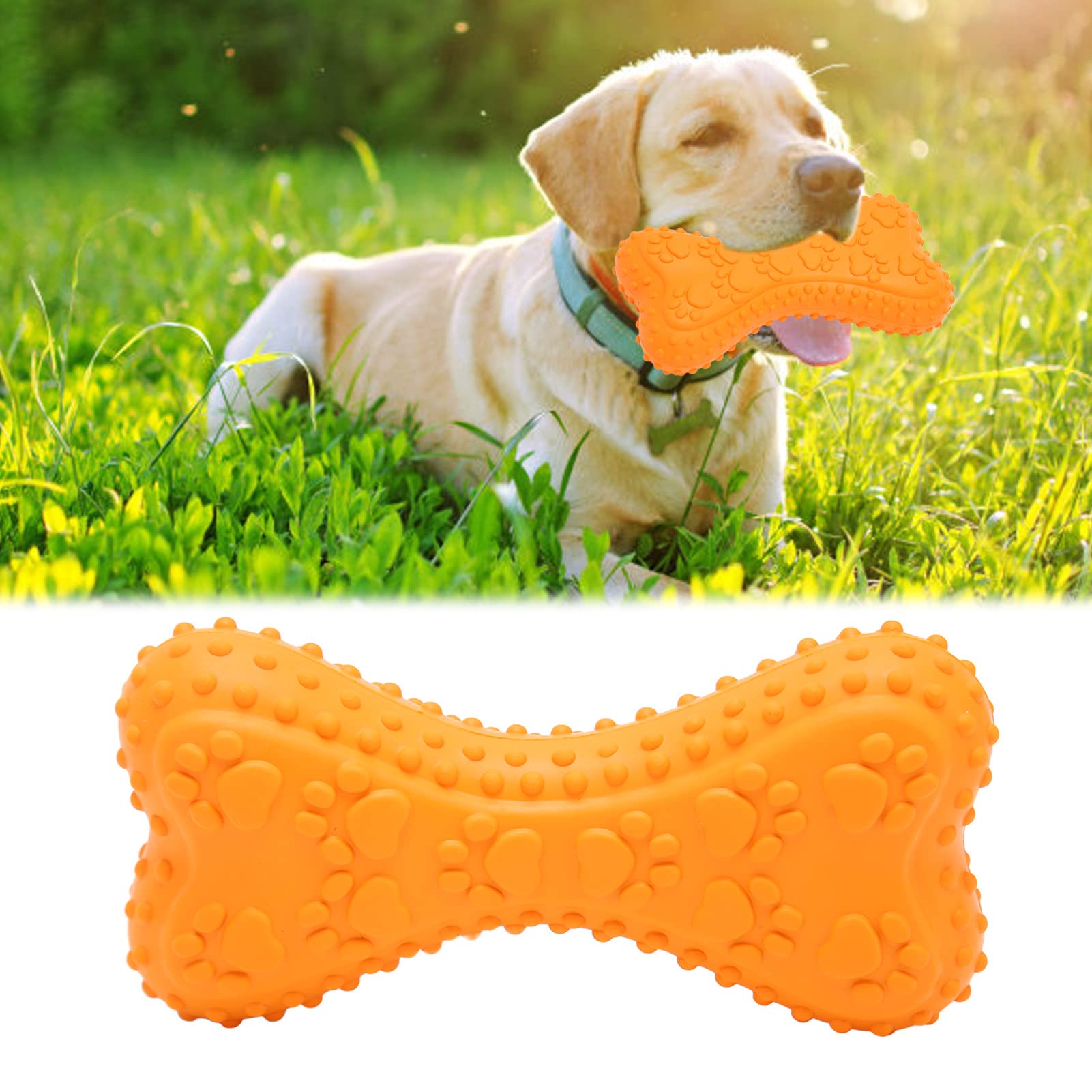 COSMICROWAVE Dog Chew Toy, Dog Toothbrush Dental Chew Bone Toy, Dog Chew Toys Indestructible, Bone Shape Rubber Safe Eco Friendly Teeth Cleaning Retraining Bad Behavior Pet Teething Toy