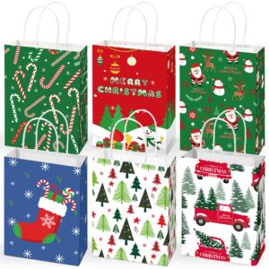 christmas gift bags - 12 pack christmas bags for gifts - small christmas gift bags | christmas gift baskets | christmas treat bags - christmas goodie bag - christmas gifts for kids men women