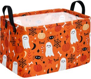 duyiy pumpkin ghost halloween party basket,collapsible gift storage basket,cute toy storage basket for kids,clothes storage box organizer containers for toys