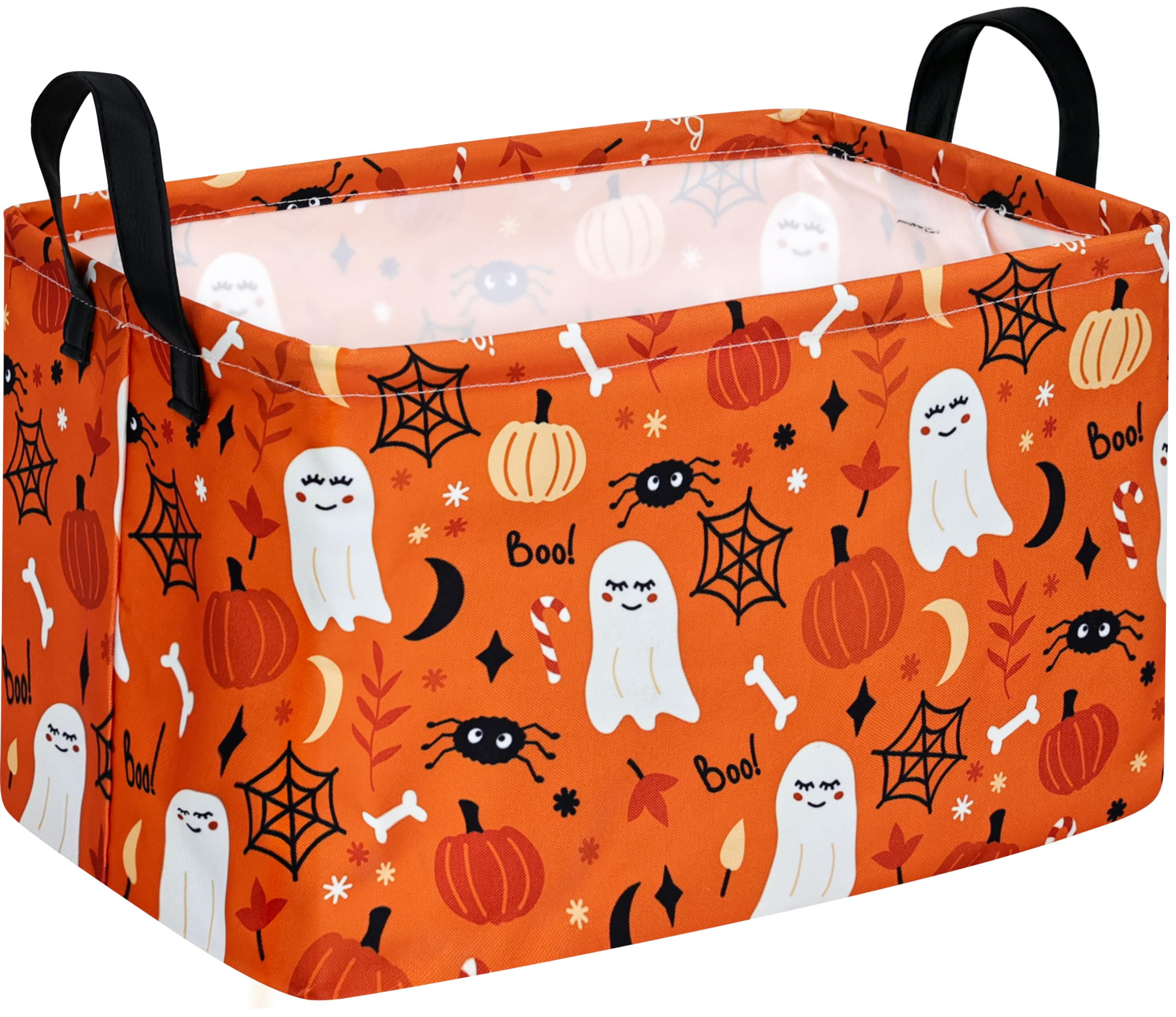 DUYIY Pumpkin Ghost Halloween Party Basket,Collapsible Gift Storage Basket,Cute Toy Storage Basket for Kids,Clothes Storage Box Organizer Containers for Toys